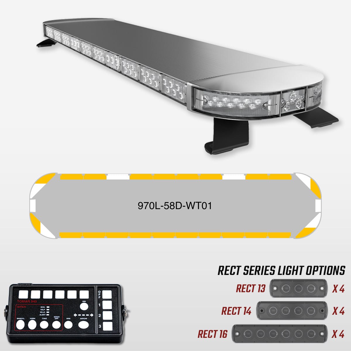 58" 970 Series Fully Populated LED Light Bar Package – TOMAR Automotive